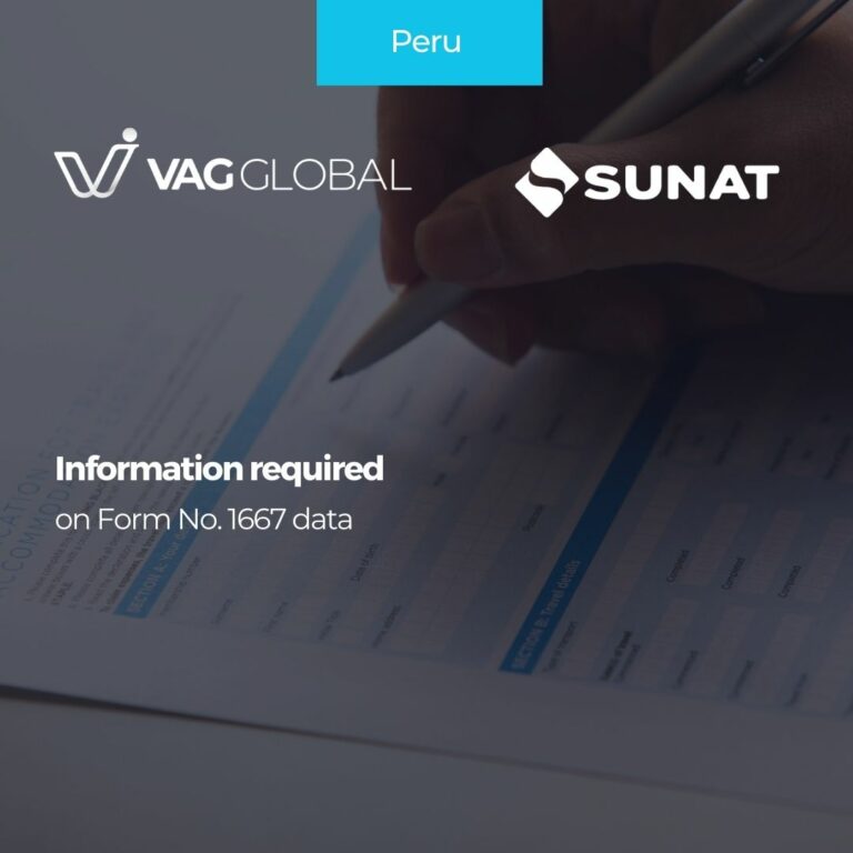Information required on Form No. 1667 data - VAG LATAM